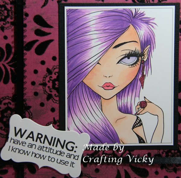 Unky's Colouring Therapy : Lucy Loo close up - Crafting Vicky