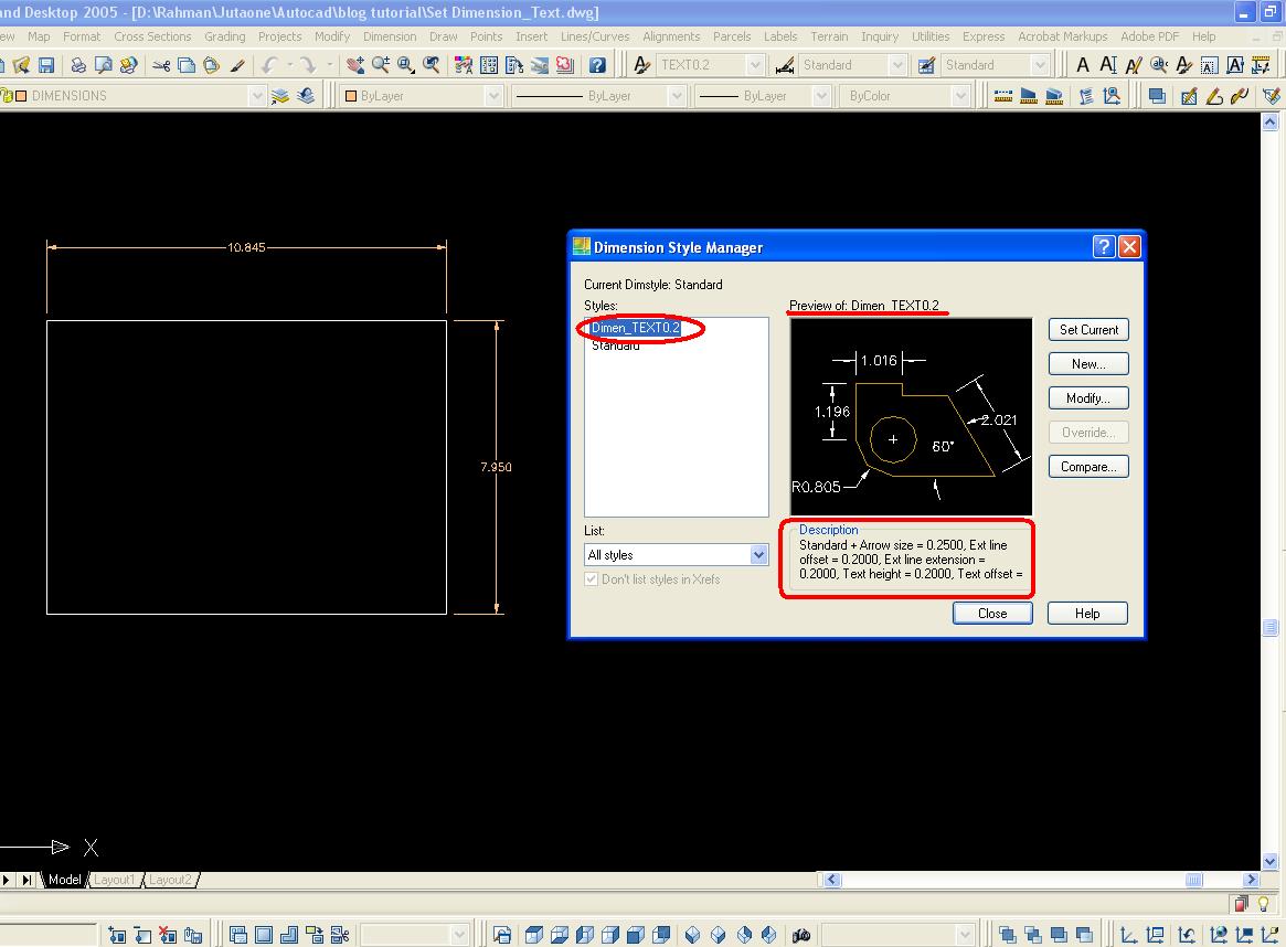 Belajar Autocad Mudah: TUTORIAL #35 - Text Size, Dimension Style dan ...