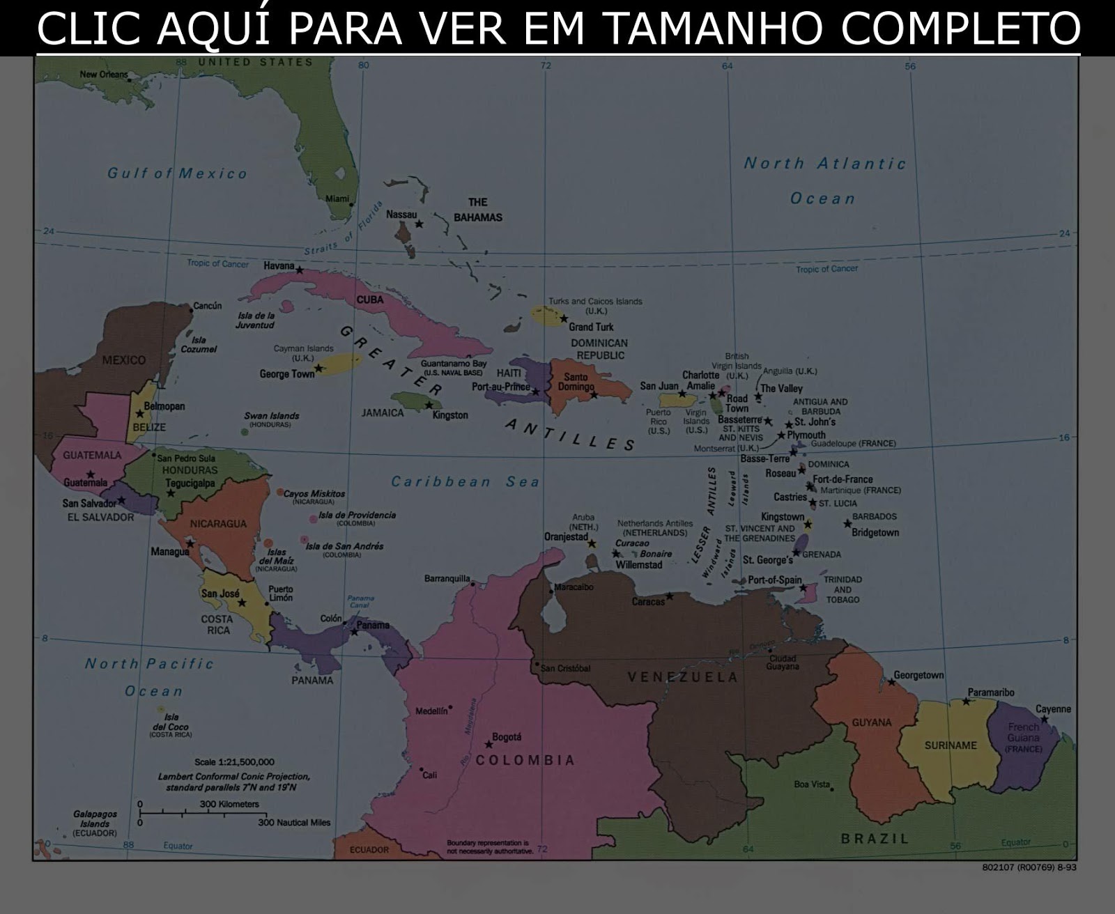 Amerika Qendrore - harta gjeografike e Amerikës Qendrore - Shqipëria ...