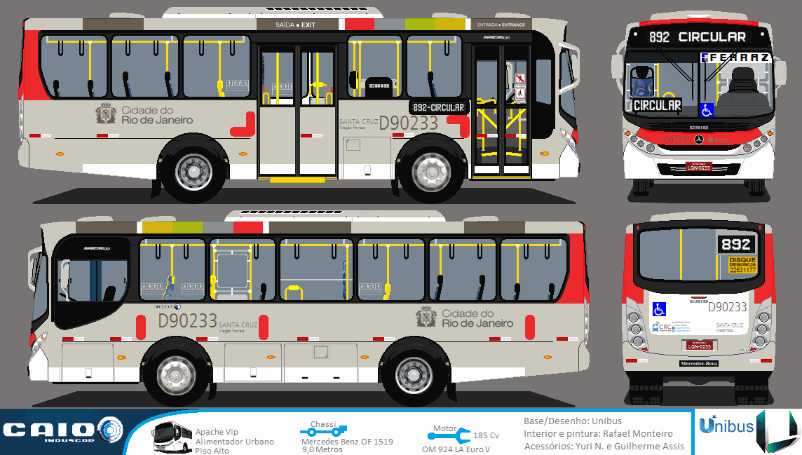 RALIVE TRANSPORTE: D90233 - Caio Apache Vip III Mercedes-Benz OF-1519 ...