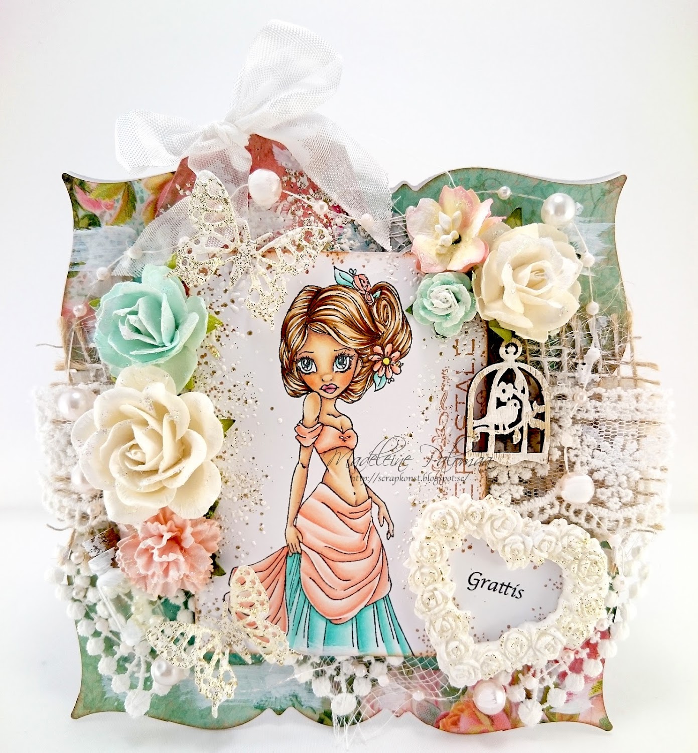 Scrapkonst: A Saturated Canary Eva card in green