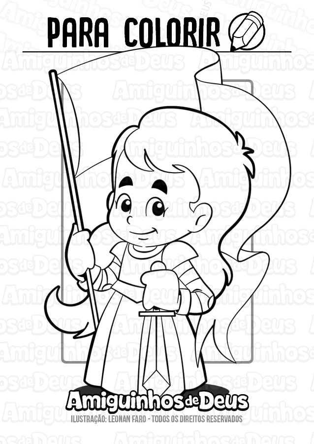 Santa Joana D'Arc para colorir ~ Amiguinhos de Deus