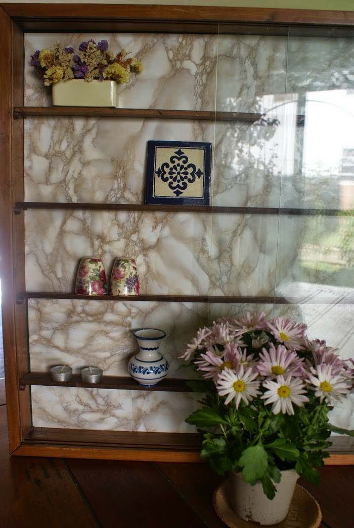 DIY MARBLE ANTIQUE WOODEN DISPLAY CABINET - Francine's Place Blog