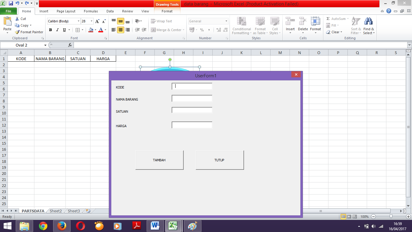 Cara Membuat Form Isian Data Sederhana dengan Macro Excel