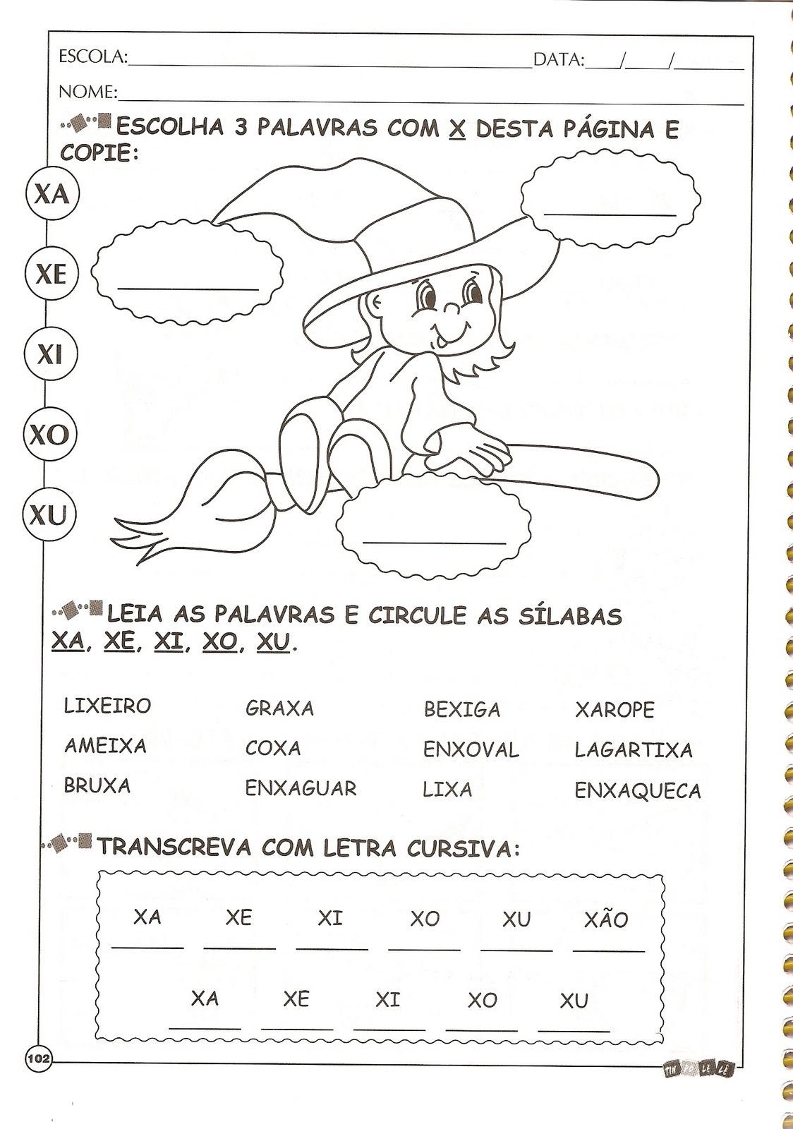 ENSINANDO E APRENDENDO COM A PROFª ANA ALICE: ATIVIDADES COM A LETRA X