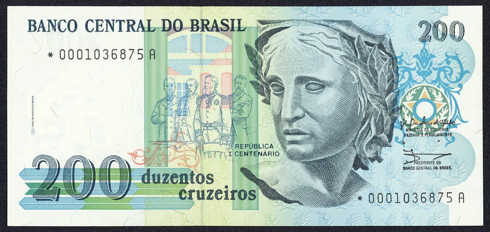 Brazil 200 Cruzeiros banknote 1990|World Banknotes & Coins Pictures ...