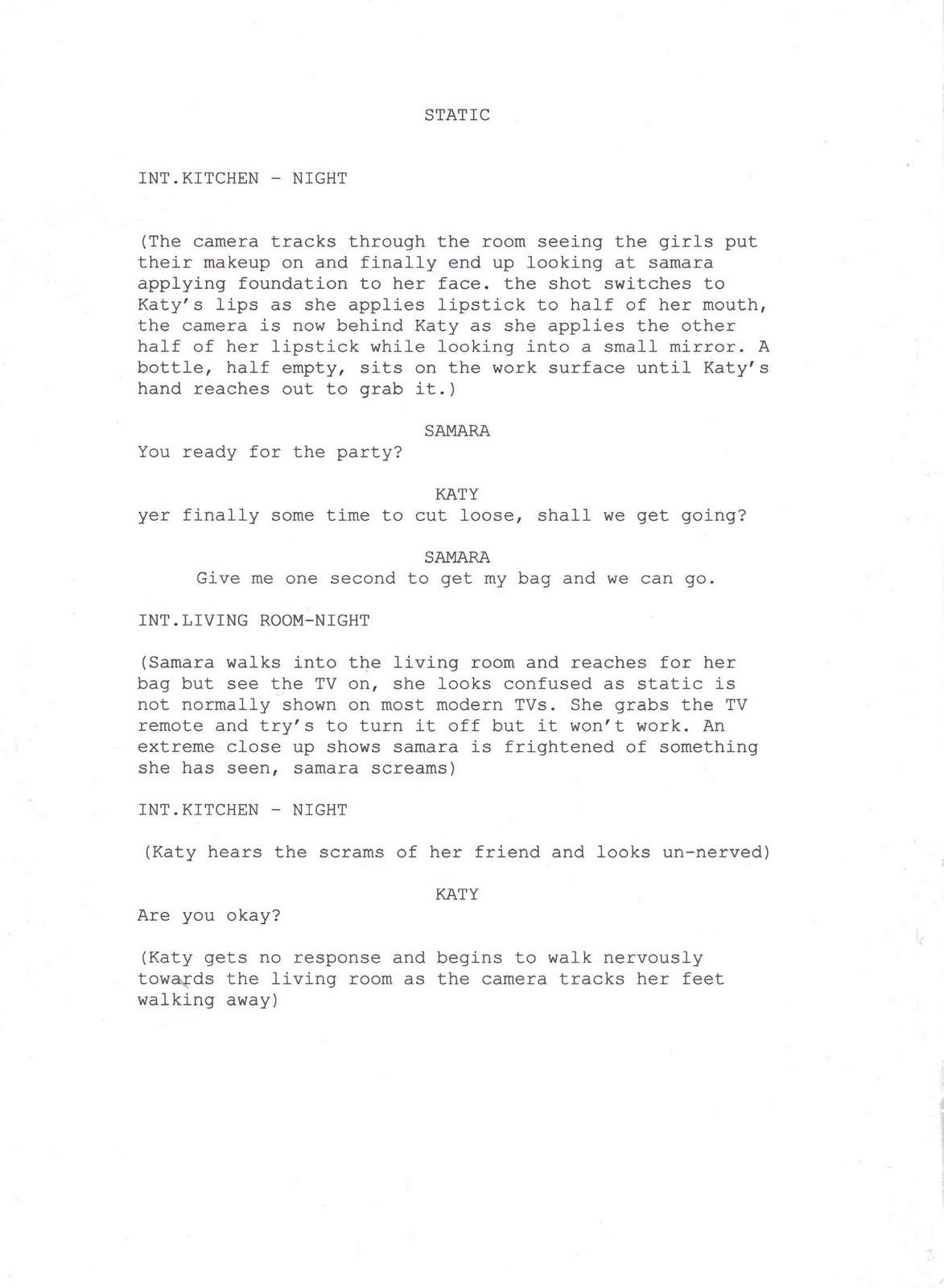 Foundation portfolio: Script for static