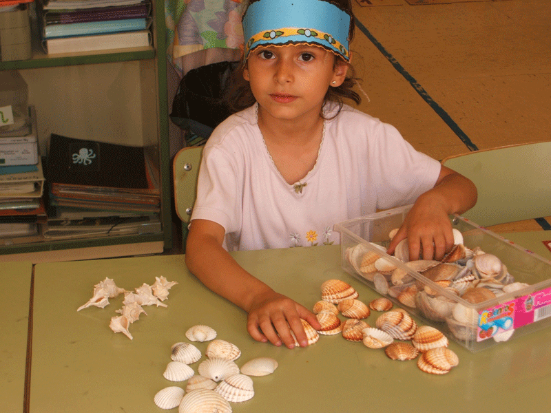Escuela infantil castillo de Blanca: JUGAMOS CON LAS CONCHAS