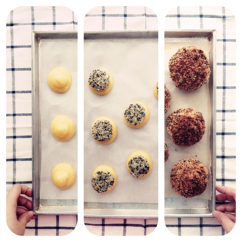 Foodagraphy. By Chelle.: Black sesame orange choux puffs