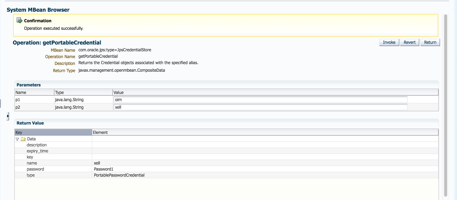 Oracle Stack Retrieve Credential From Weblogic Credential Store
