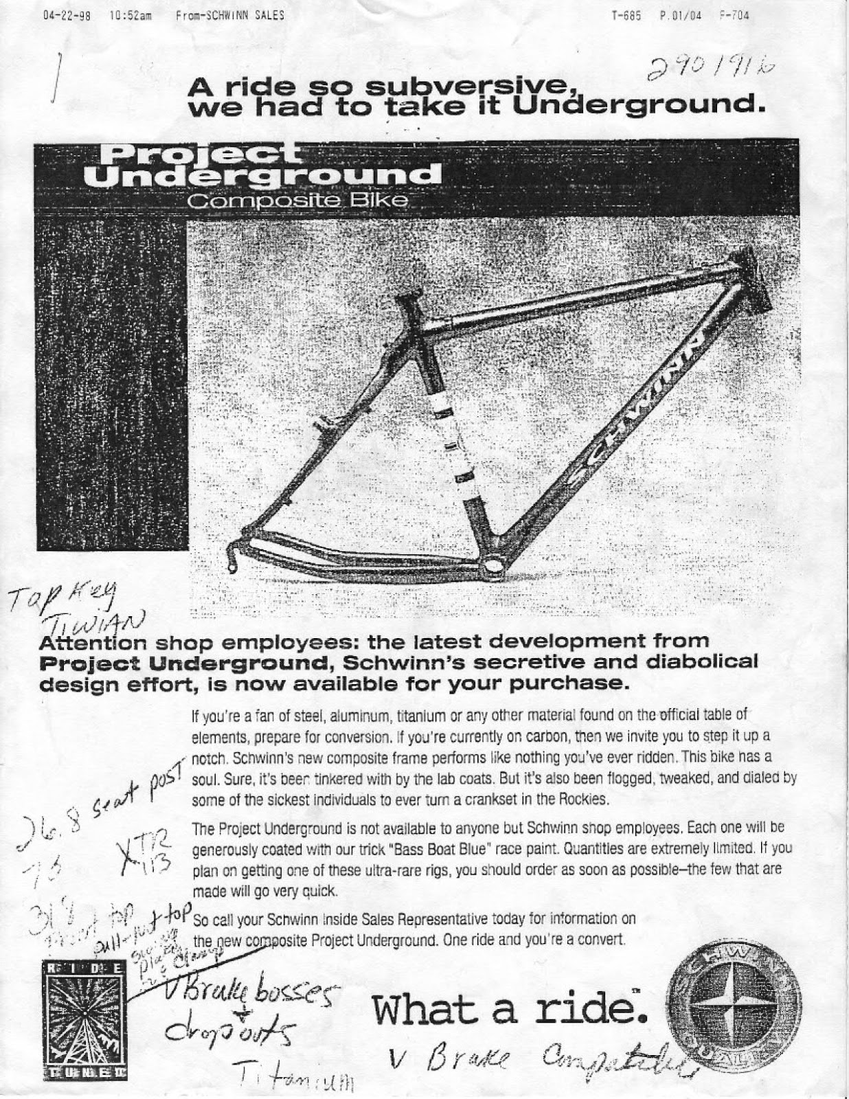 The Old Bike Shop: Schwinn Project Underground history