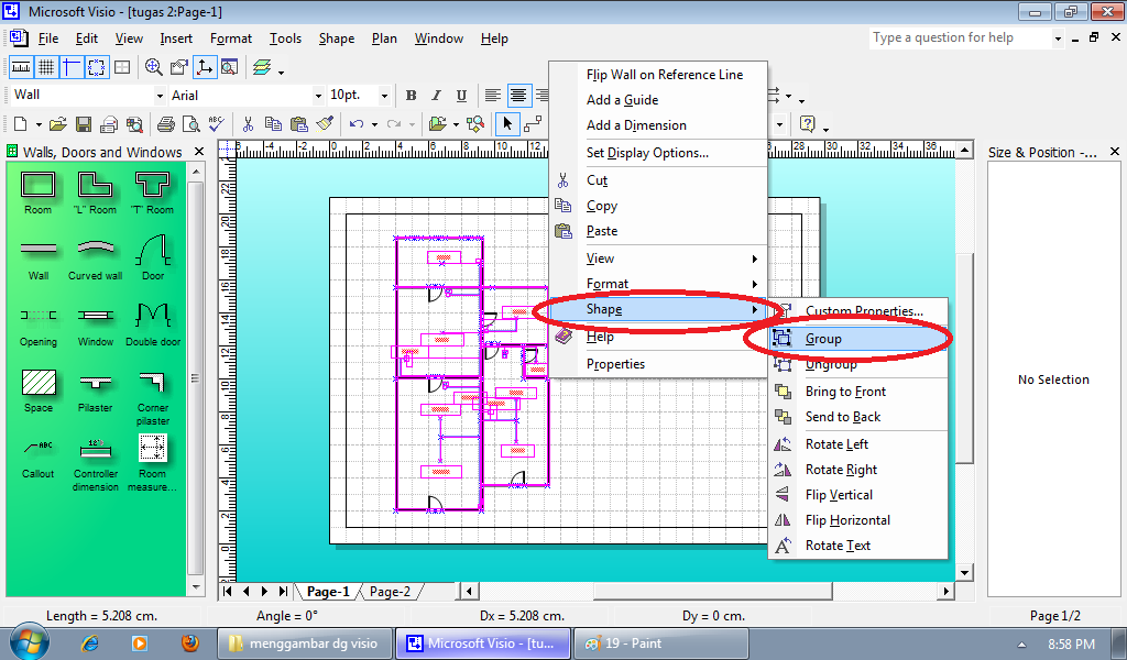 Belajar dan Berpikir: MENGGAMBAR INSTALASI DENGAN VISIO