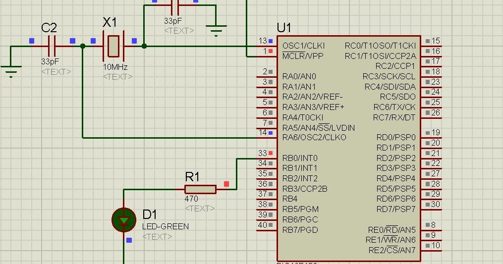 Saeed's Blog: PIC18F452 LED Blinking Code + Proteus Simulation