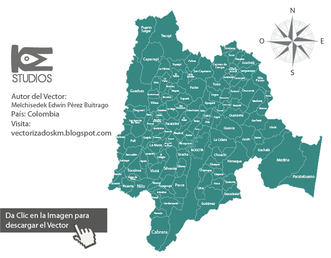 Mapa Cundinamarca Politico Dept. Colombia