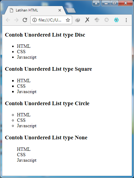 Tutorial Belajar HTML 12 : List pada HTML - Web Design Purbalingga