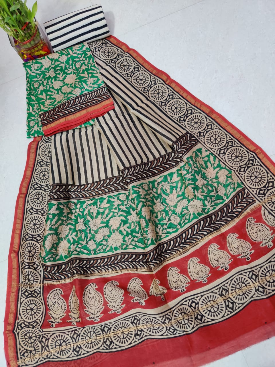 Chanderi silk dress materials