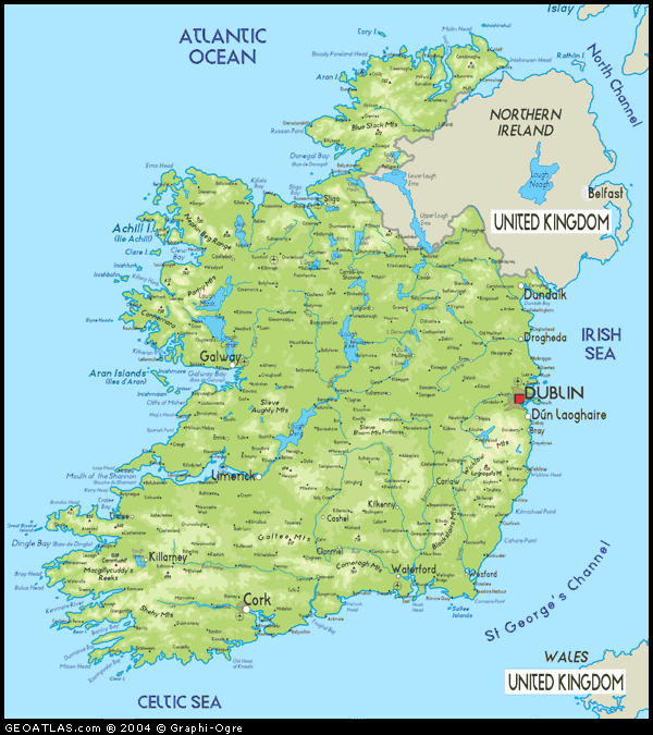 IRELAND - GEOGRAPHICAL MAPS OF IRELAND
