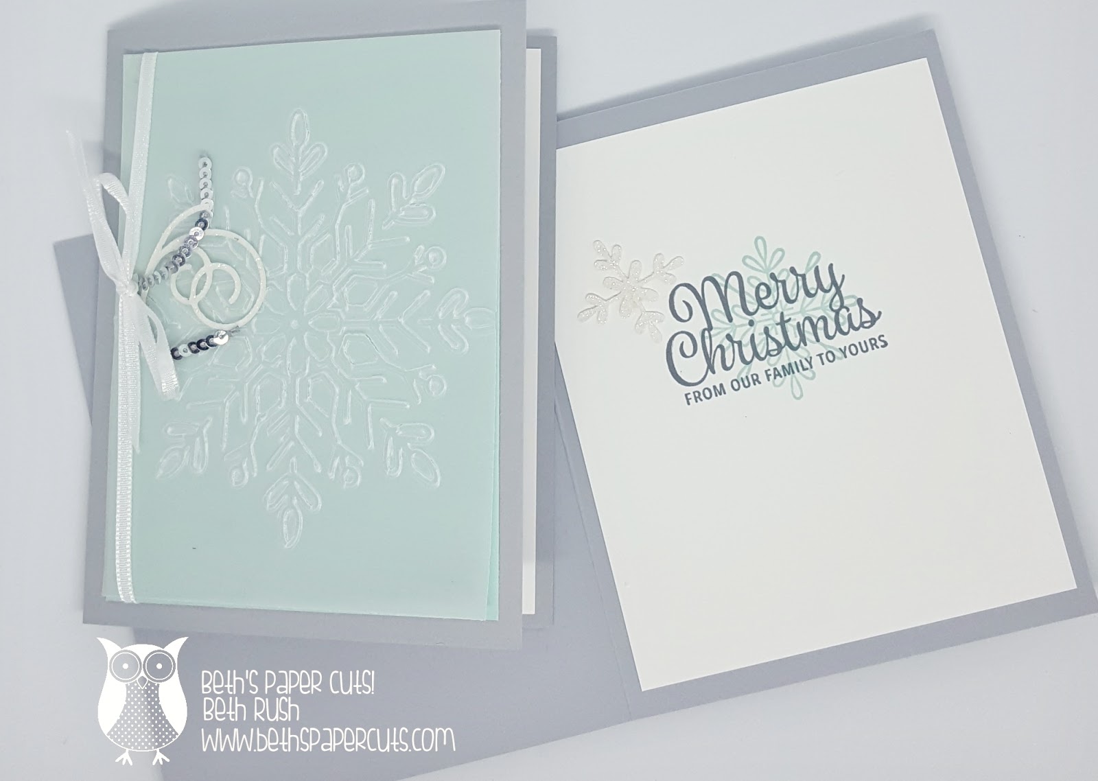 Beth's Paper Cuts: Snowflake Sentiments with Winter Wonder embossing folder