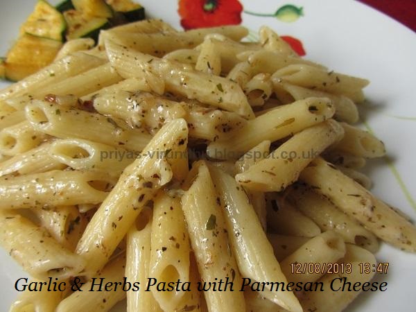 Priya's Virundhu: Garlic & Herbs Pasta with Parmesan Cheese/Garlic ...