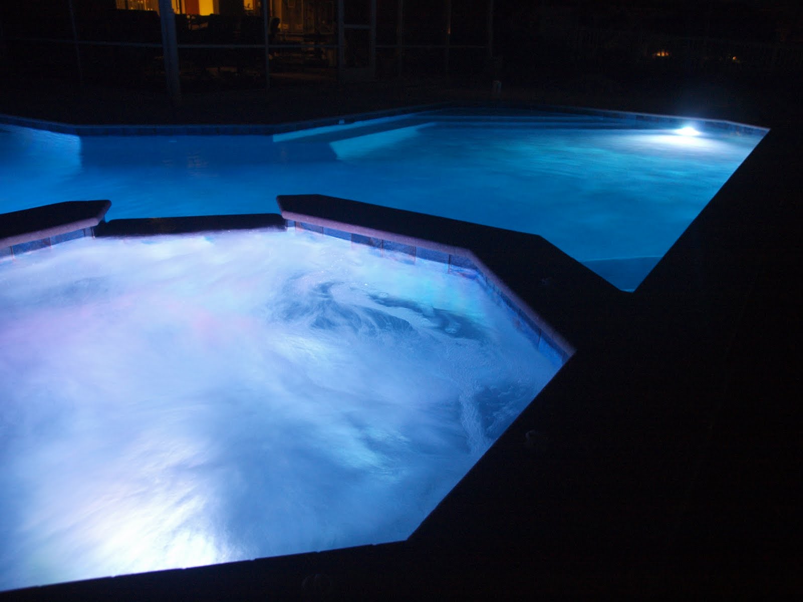 The New Blue Pool: First Swim...Night Lights