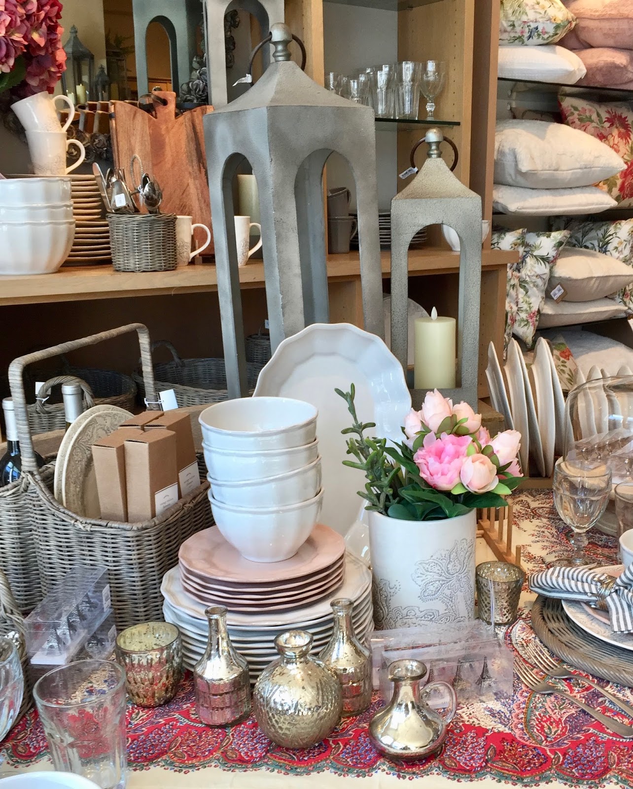 At Rivercrest Cottage: Gray And Pink At Pottery Barn