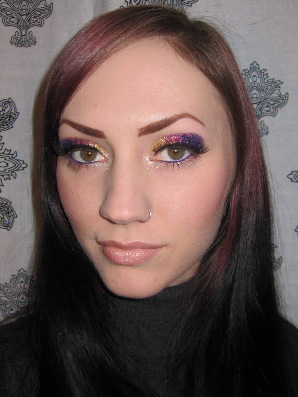 Glitter Is My Crack Gold Pink And Purple Glitter Makeup Look