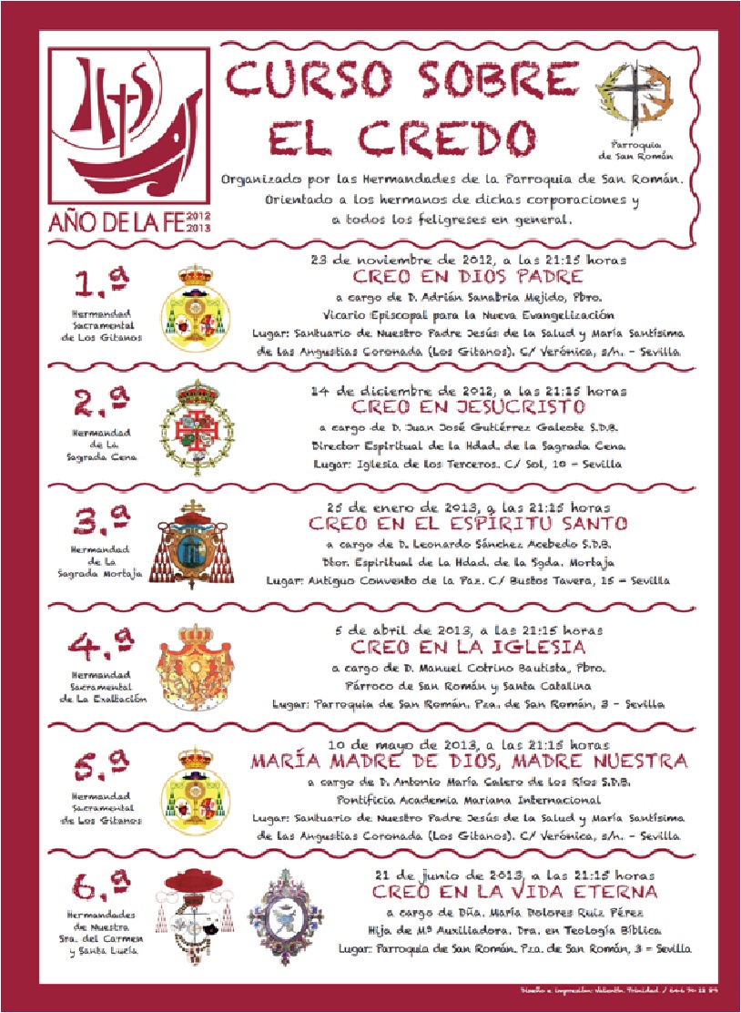 Hermandad de la Sagrada Cena: CURSO DE FORMACIÓN SOBRE EL CREDO EN EL ...