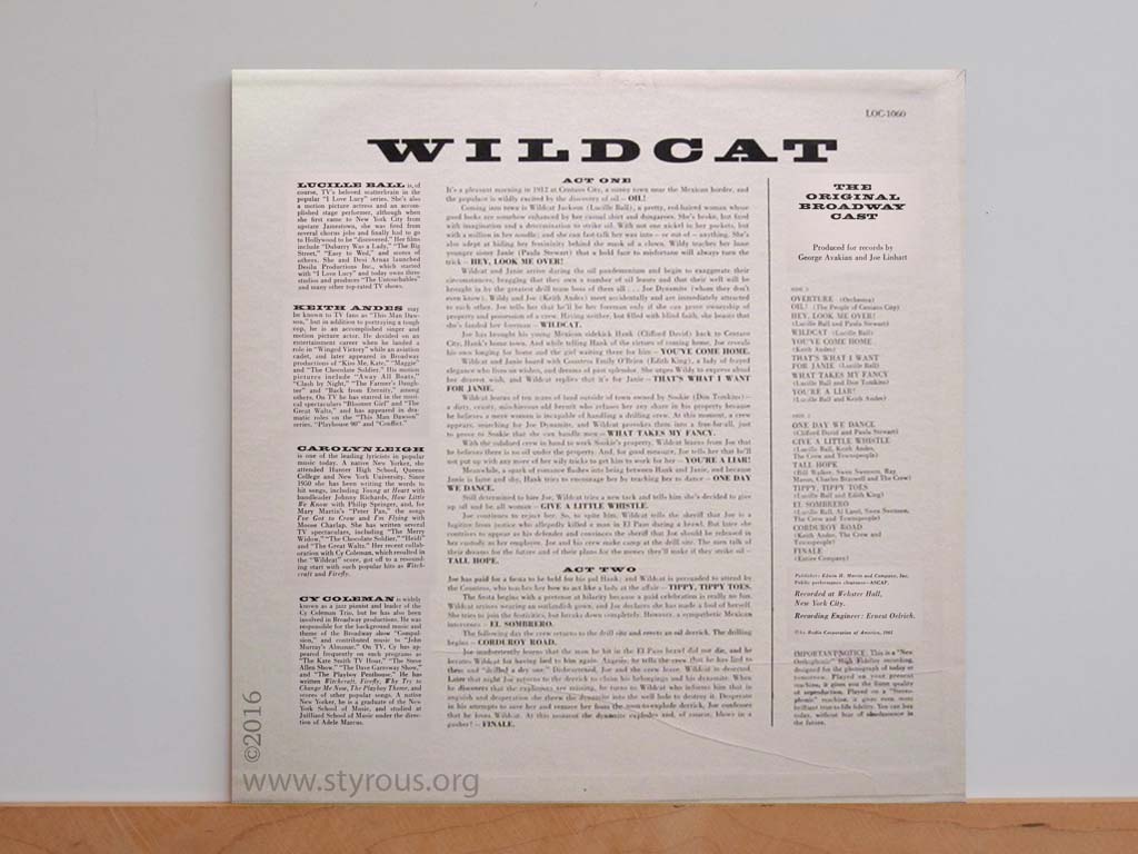 The Styrous® Viewfinder: 20,000 Vinyl LPs 55: Wildcat ~ Lucille Ball
