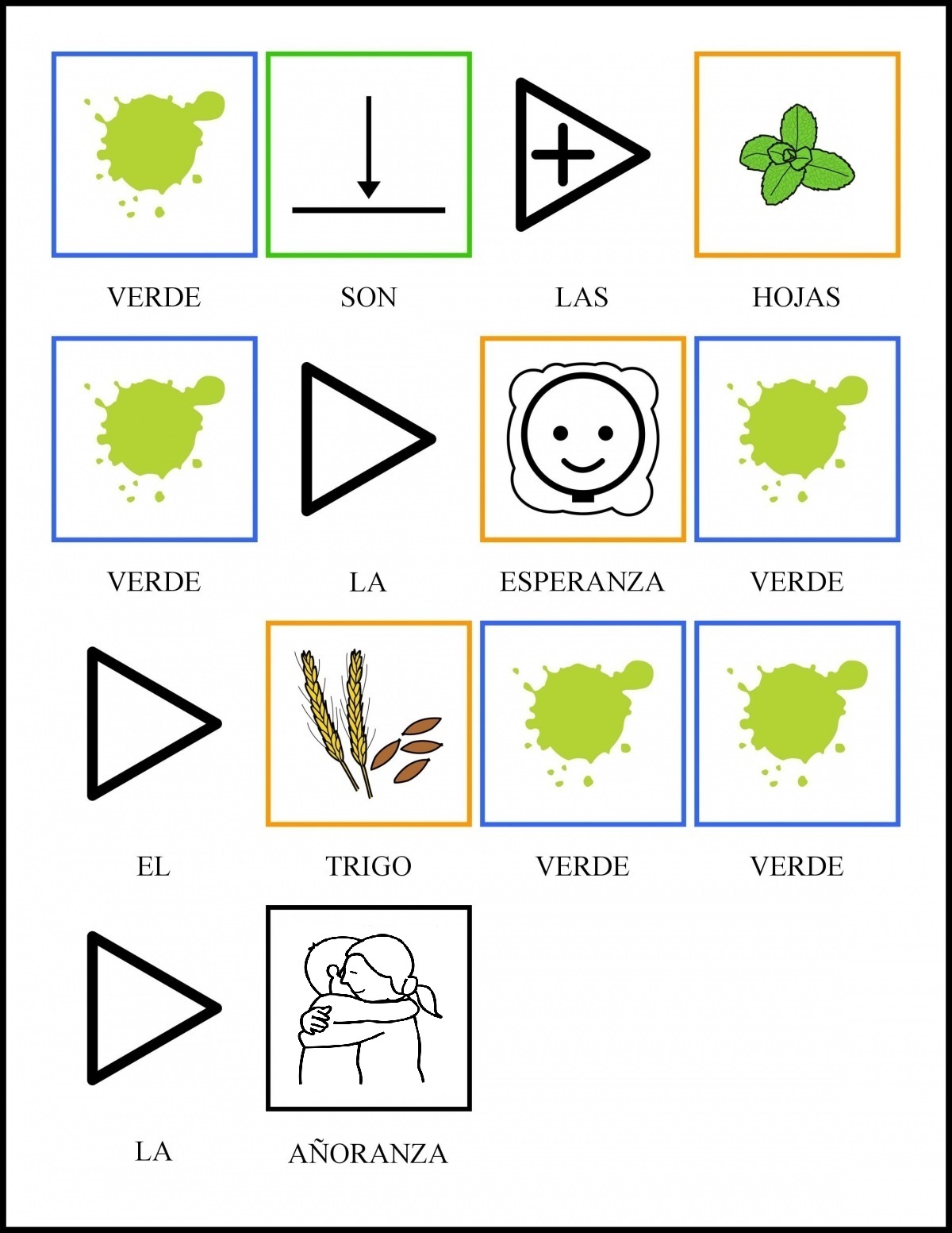 El Blog de la seño Sara : Poesías de los colores con pictogramas