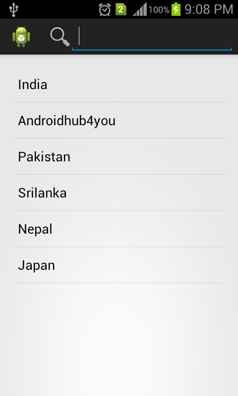 Android Hub 4 You The Free Android Programming Tutorial Android Action Bar Search Inside