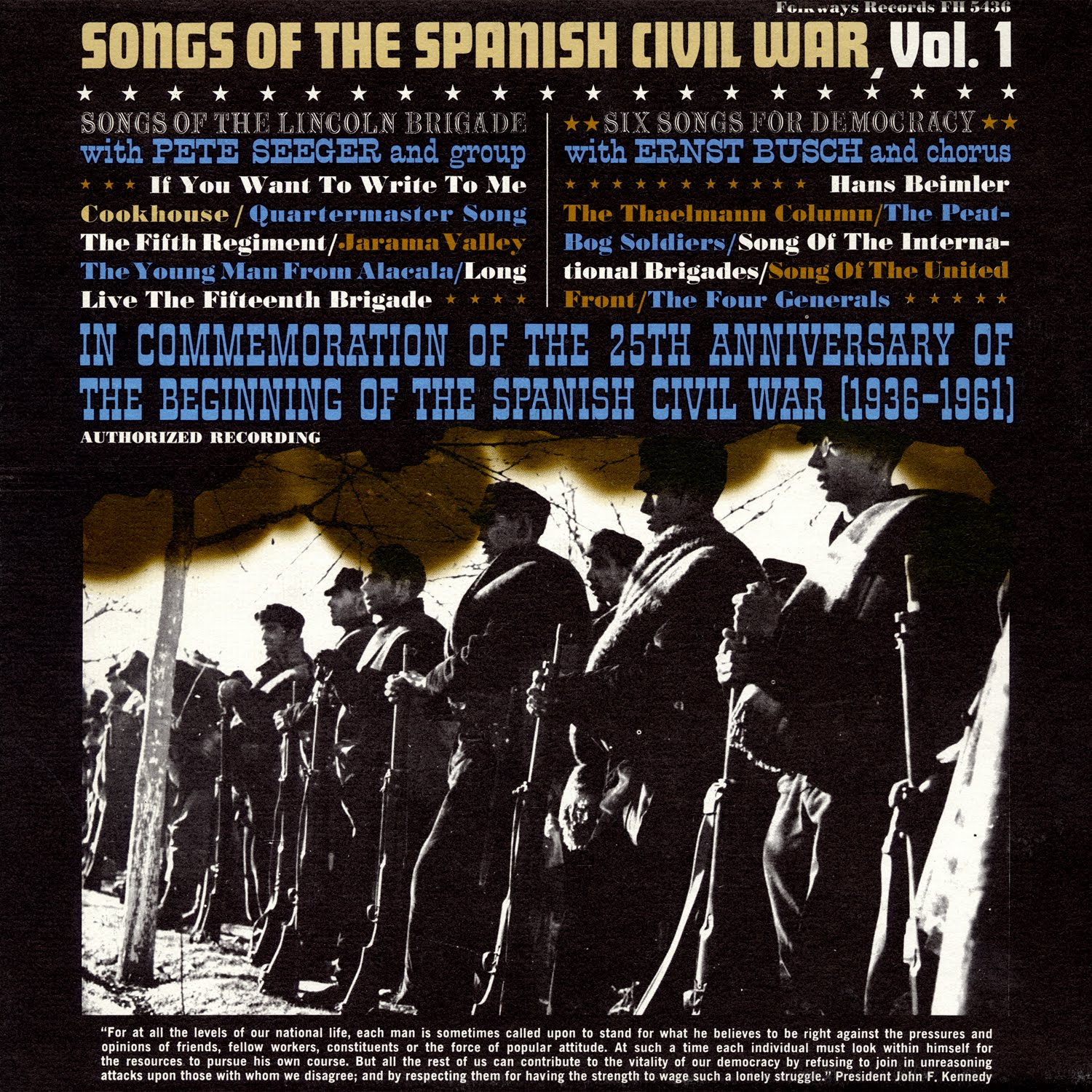 Zero G Sound : VA - Songs Of The Spanish Civil War, Vol. 1 (1961)