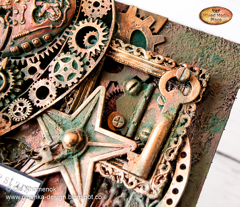 Mixed Media Place: Steampunk canvas tutorial by Ola Khomenok