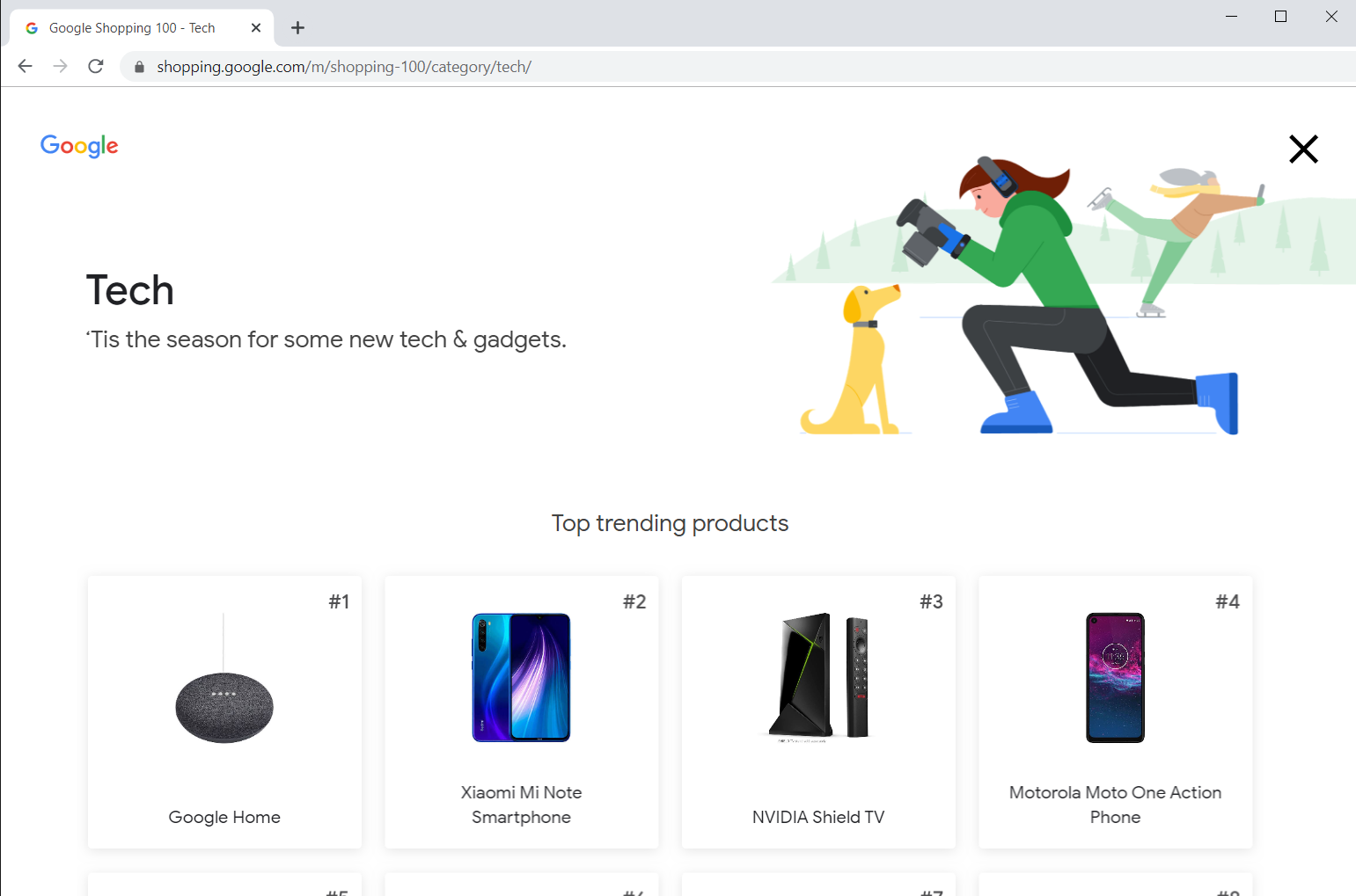Google introduces a new list of top 100 trending products, based on ...