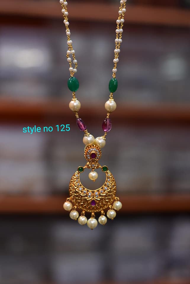 Buy Latest Model Pearl Mala Set With Pendants
