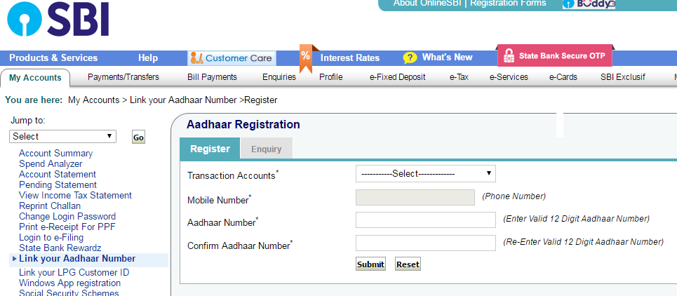 How To Link Aadhaar Card Number With Sbi Personal Bank Account