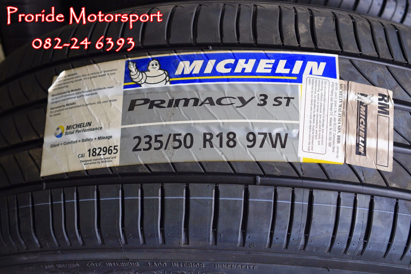 Pro-ride Motorsports: Michelin Primacy 3 ST 235/50/18 for Toyota Alphard