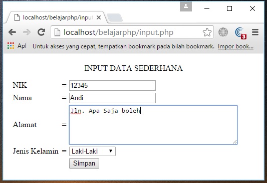 Hasilnya akan tampil seperti gambar dibawah ini