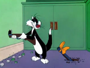 Cartoon-Vergleich: A BIRD IN A GUILTY CAGE