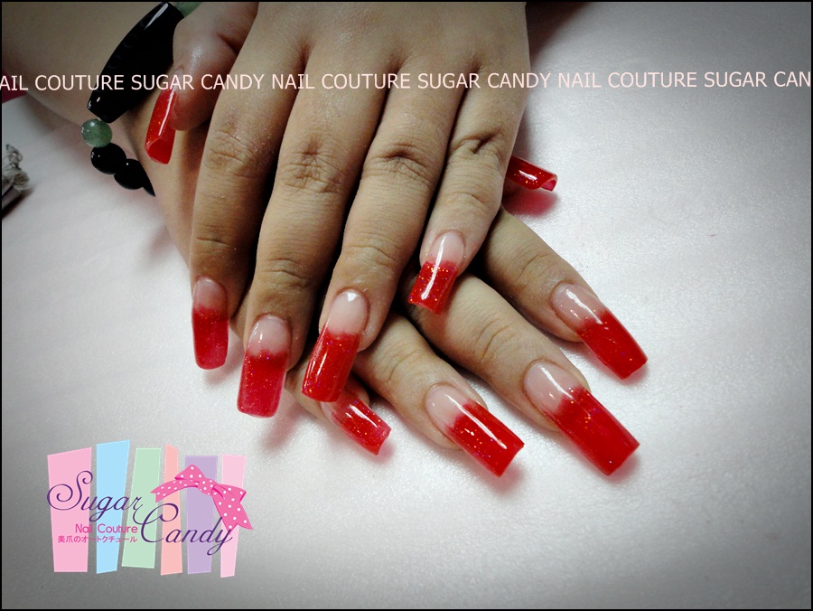 SUGAR CANDY NAIL COUTURE: Fire engine red
