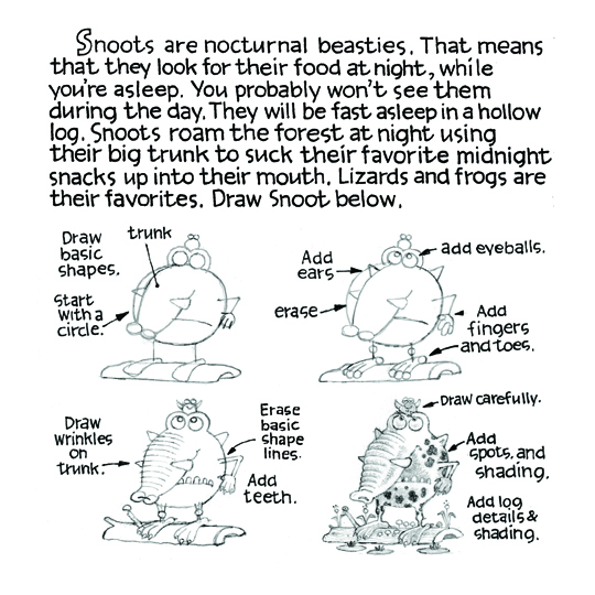 Bron Smith's Flights of Fantasy: Snoot - How-to-Draw Page