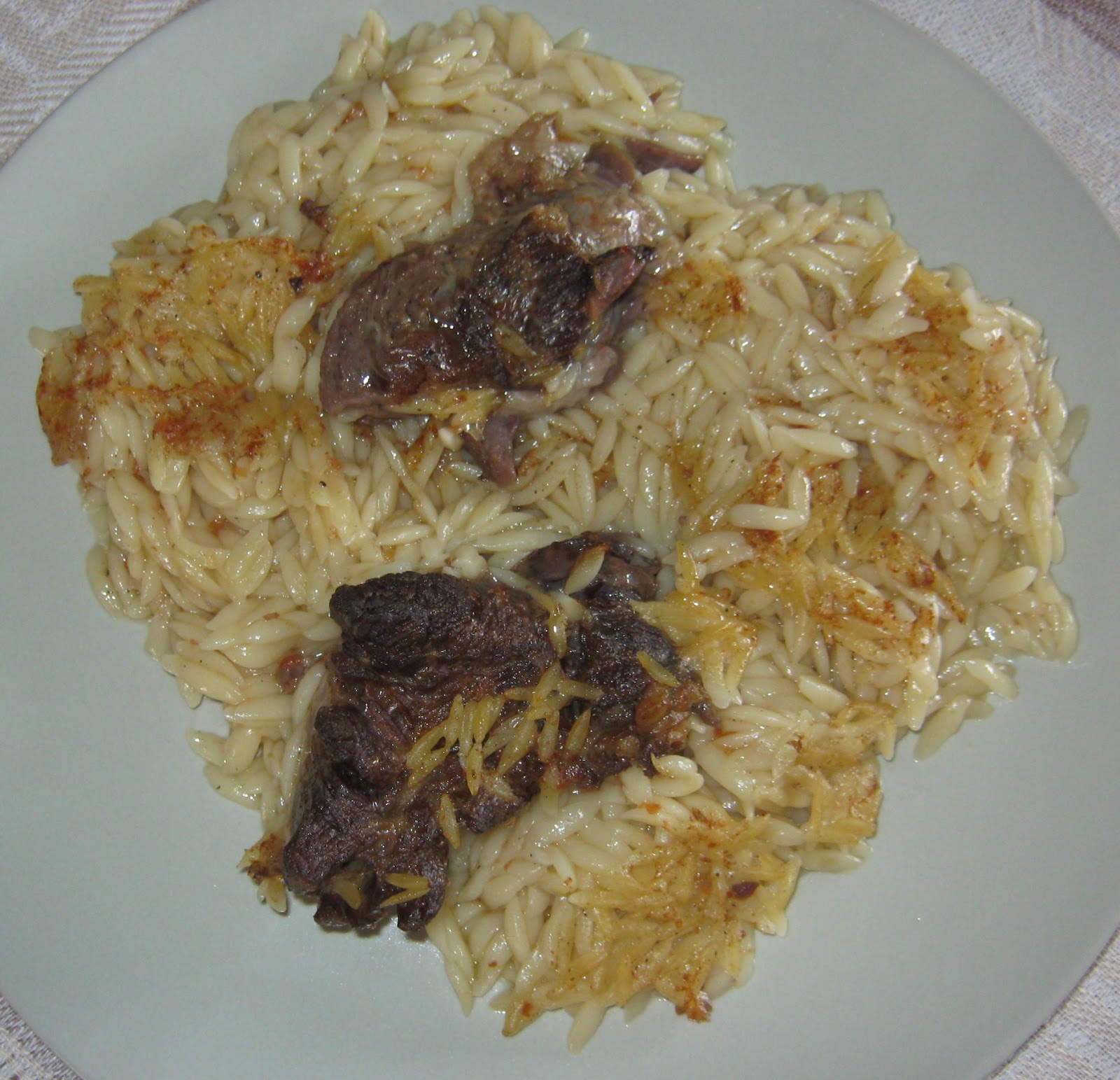 In my Greek kitchen!: Meat with kritharaki* (special pasta)