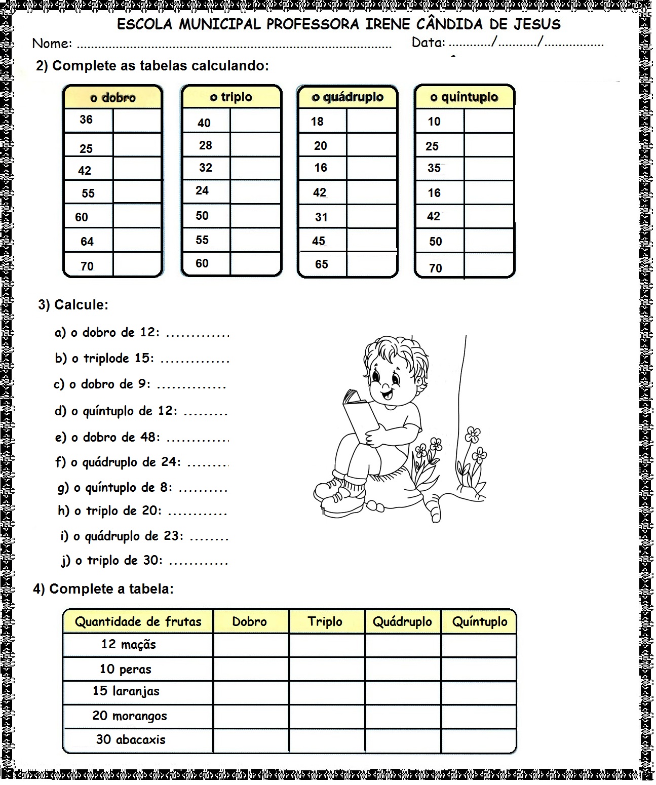 Blog Educacional (Profª. Jezaine): 4º Ano.. dobro, triplo, quÔdruplo e ... Blog Educacional (Profª. Jezaine): 4º Ano.. dobro, triplo, quÔdruplo e ...