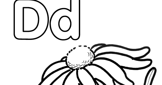 Crayon Palace: "D is for daisy" alphabet coloring page