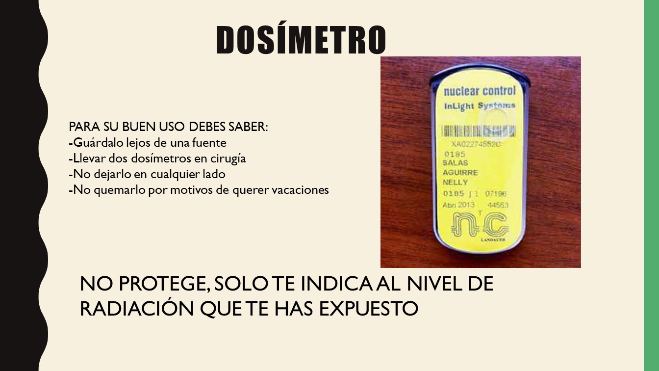 BUEN USO DEL DOSÍMETRO