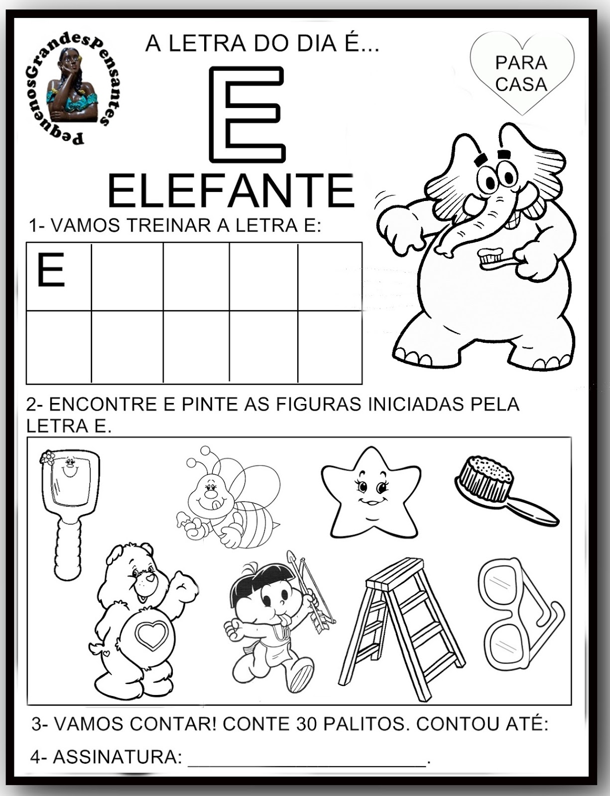 Atividades Com Letra E - BINKEDU