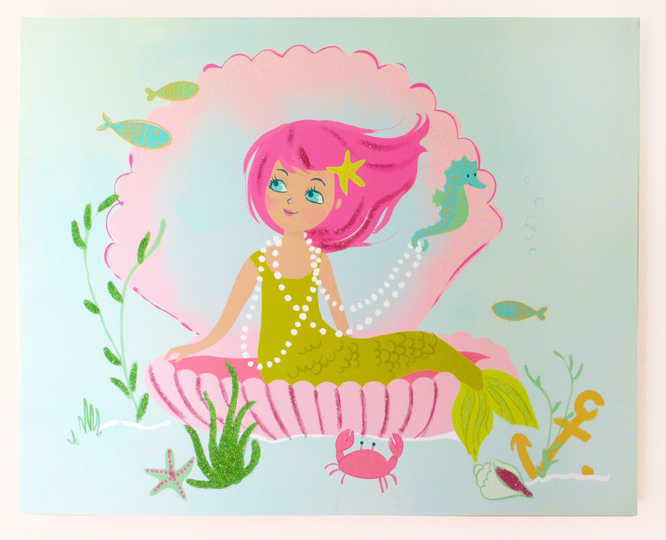 Sea Urchin Studio: Sparkly mermaid canvas