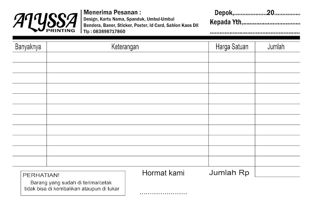 kosongenam: Contoh Nota Penjualan