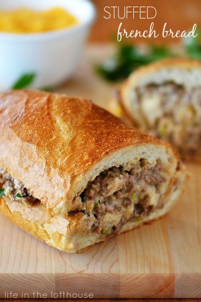STUFFED BEEF, CHEESE & PEPPERS FRENCH BREAD