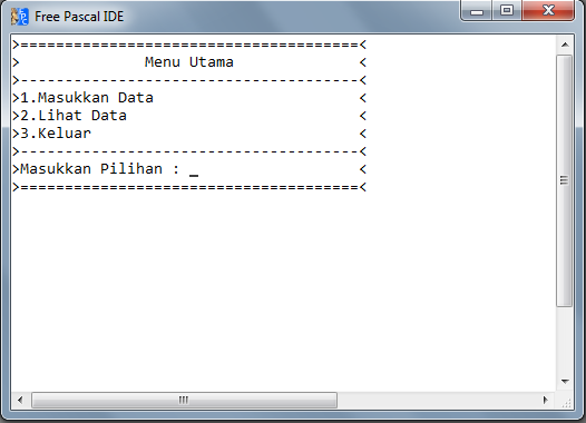 Hasil Program Data Mahasiswa Menggunakan Array dan Record Pada Pascal - MadiSite