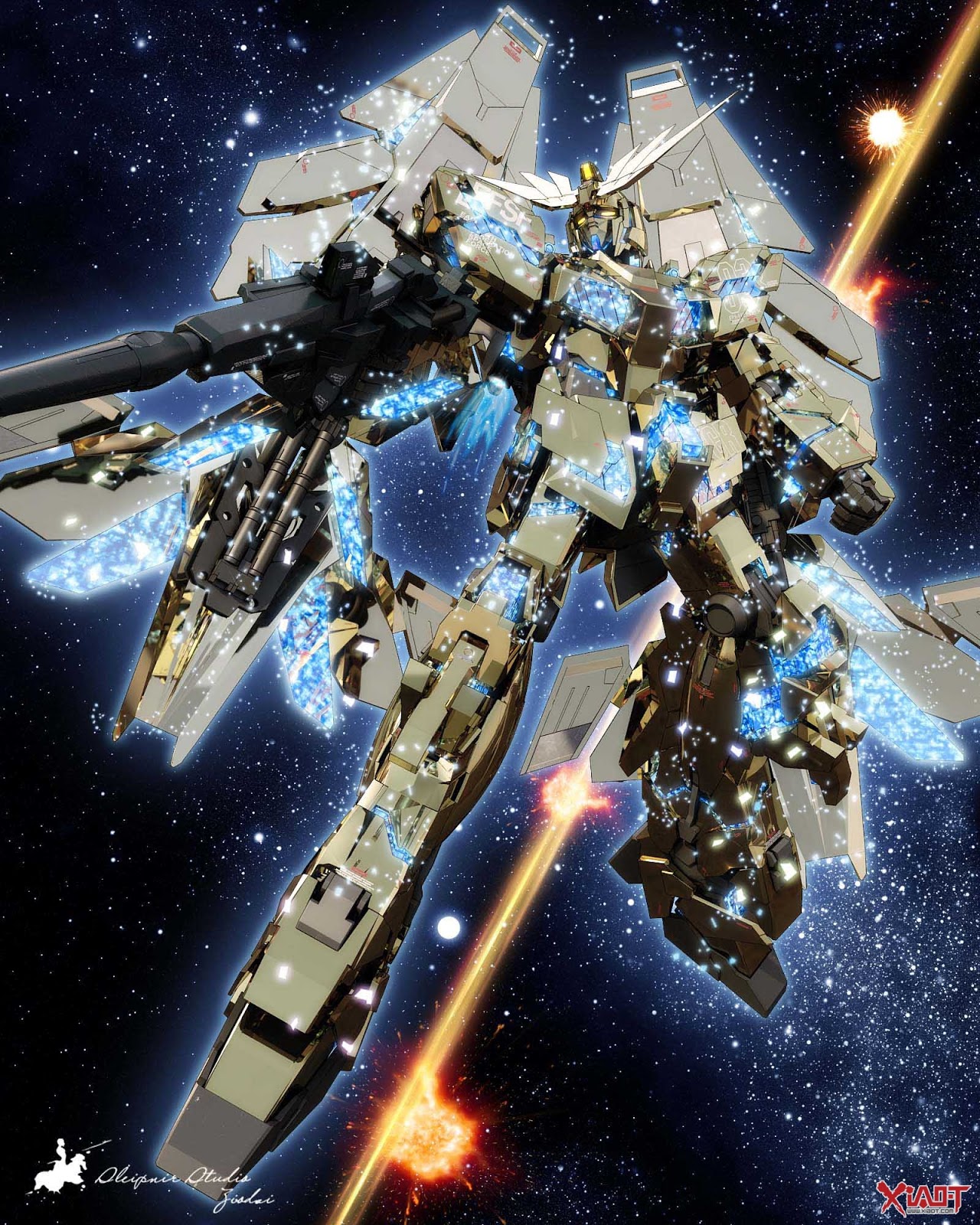 GUNDAM GUY: MG 1/100 Unicorn Gundam 03 Phenex [Anime Style] - Painted Build